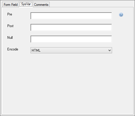 System Variable Modifiers and Parameters